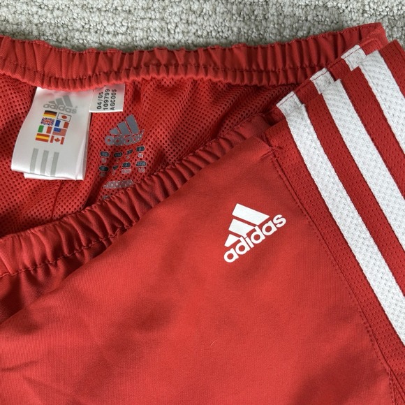 adidas | Pants | Y2k Adidas Mens Large Red Lined 3 Stripes Warm Up Tear ...